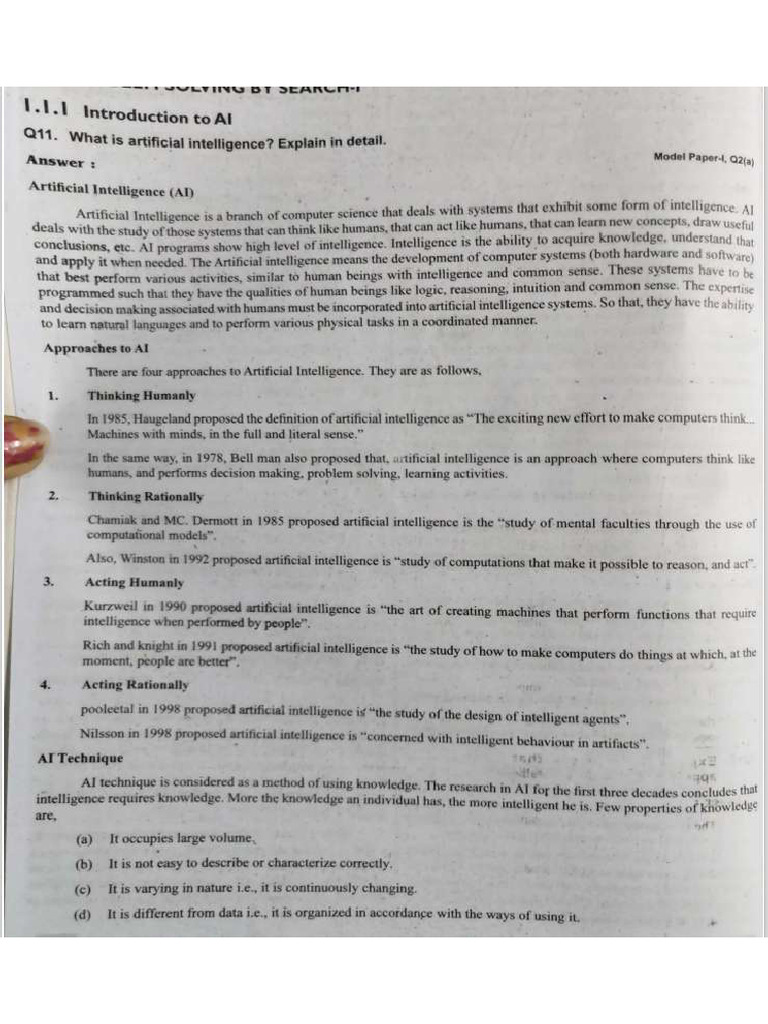 AI Unit 1 (Only Imp) | PDF