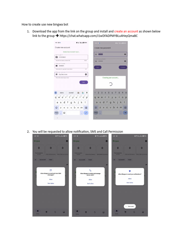 Create and Use Bingwa Bot Guide | PDF