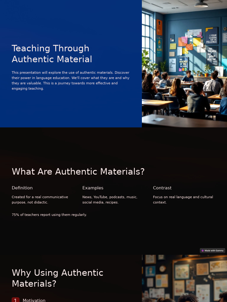 Benefits of Authentic Materials in Teaching | PDF | Reading ...
