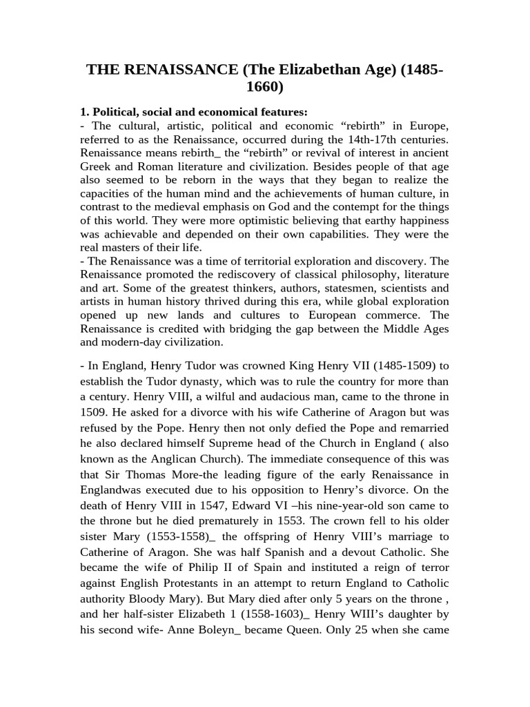 The Renaissance Shakespeare and Hamlet | PDF | Hamlet | William Shakespeare