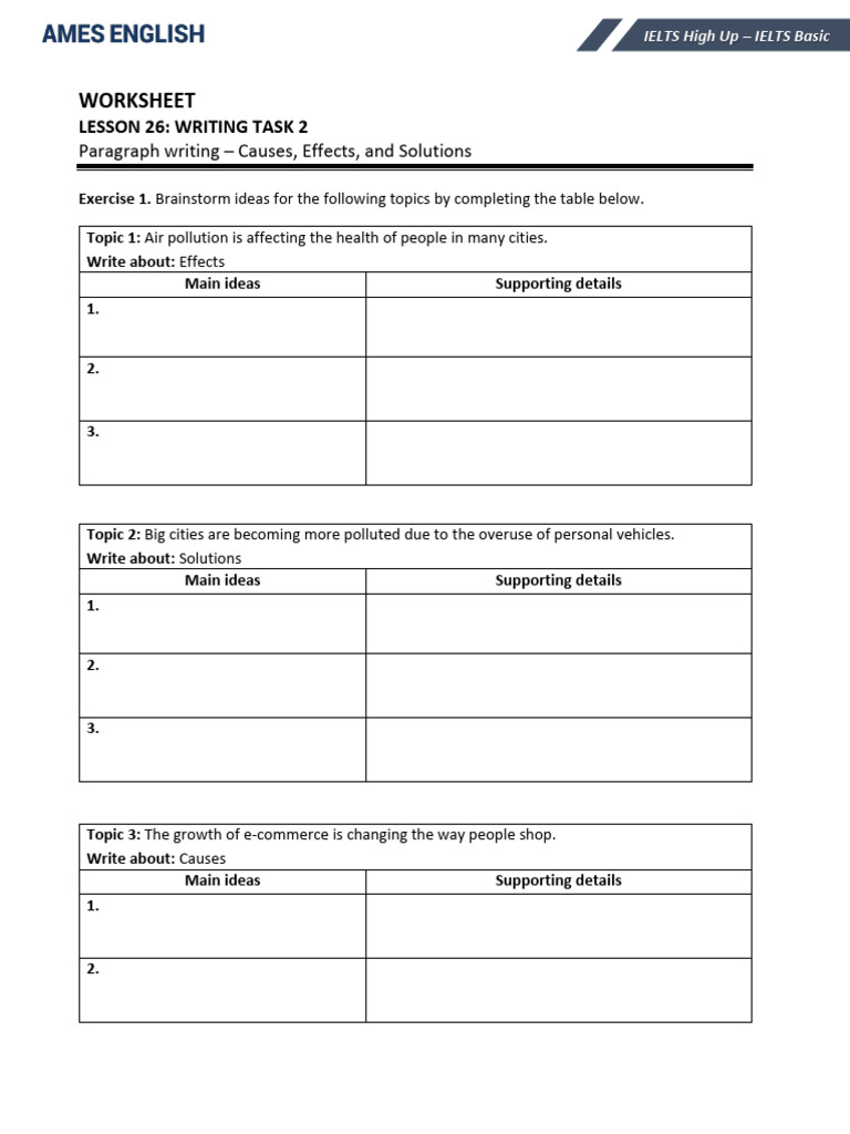 WS - IEHU - IELTS Basic - L26 - Writing Task 2 | PDF