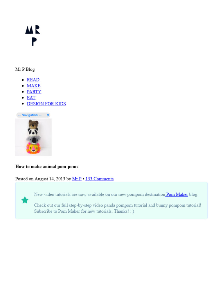 How To Make Animal Pom-Poms - MR Printables | PDF | Cheerleading