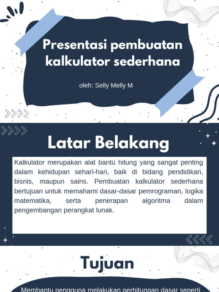 Presentasi Pembuatan Kalkulator Sederhana | PDF