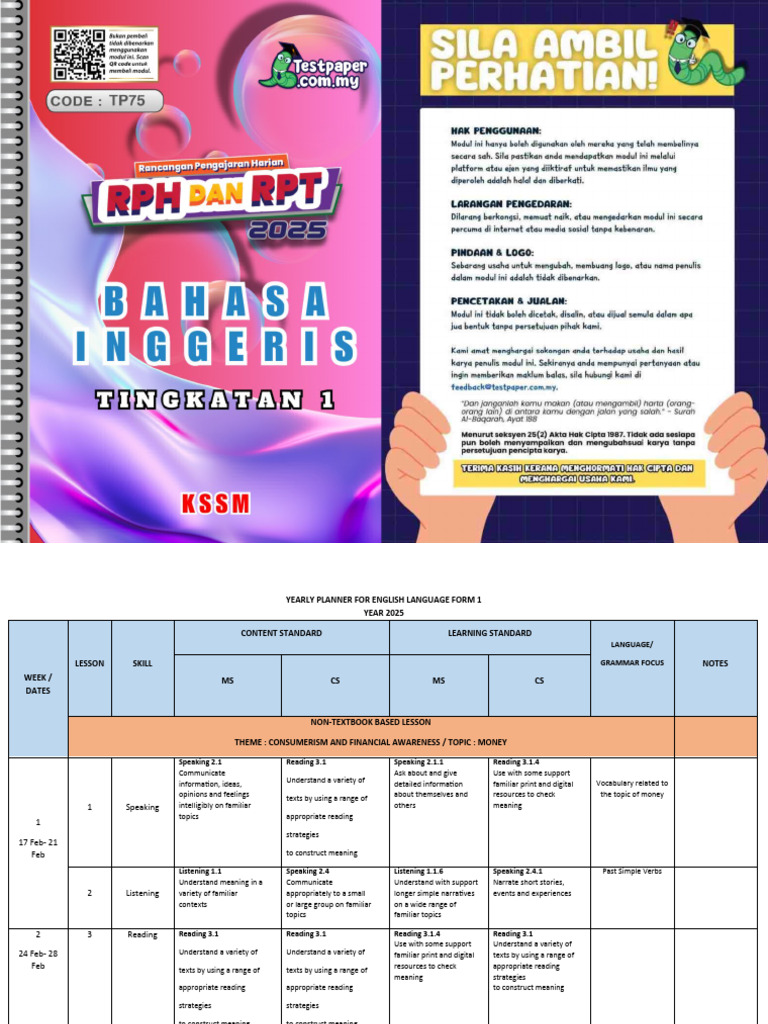 RPT-SOW FORM 1 2025 | PDF | Semantics | Information