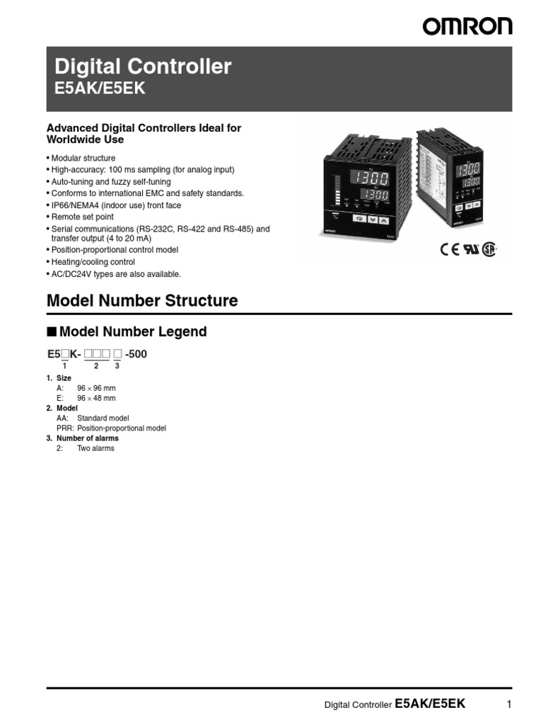 Digital Controller: E5AK/E5EK | PDF | Parameter (Computer Programming) | Bipolar Junction Transistor