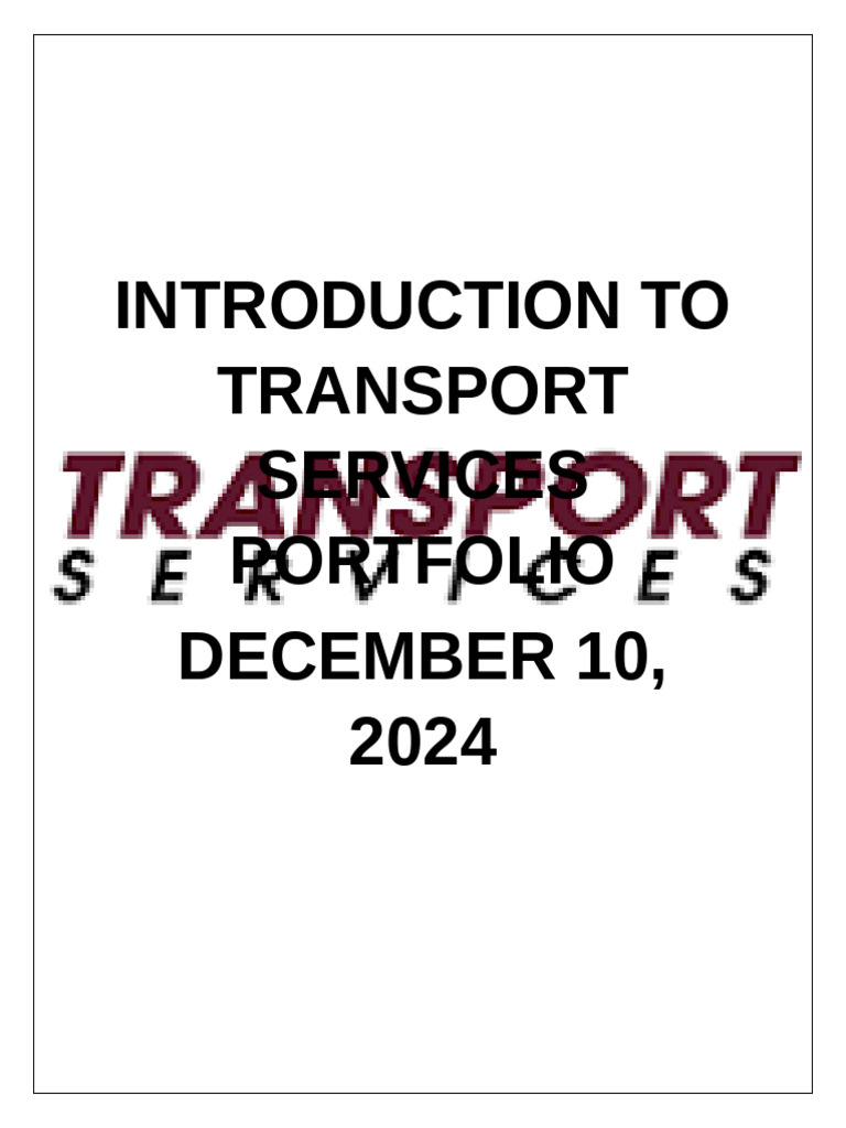 INTRODUCTION TO TRANSPORT SERVICES | PDF