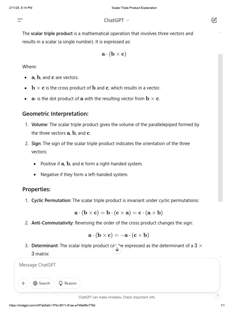 Scalar Triple Product Explanation PG 1 | PDF
