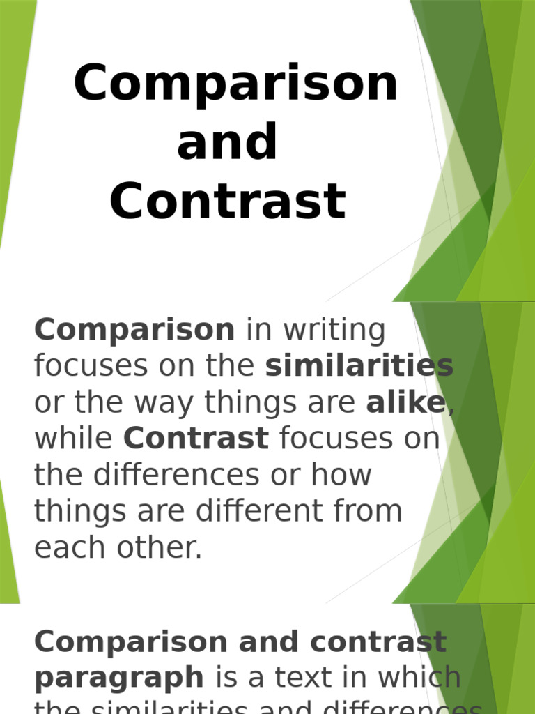 Comparison and Contrast Writing Guide | PDF