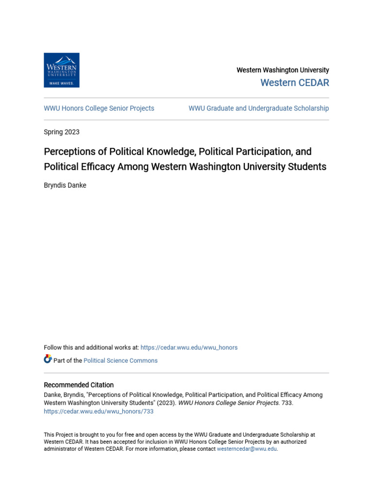 Perceptions of Political Knowledge Political Participation and | PDF | Knowledge | Procedural ...