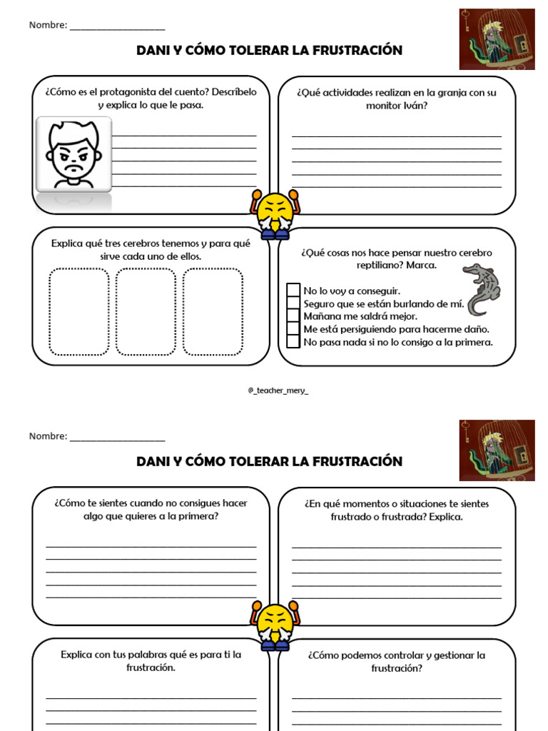 Cómo Tolerar La Frustración Ficha | PDF