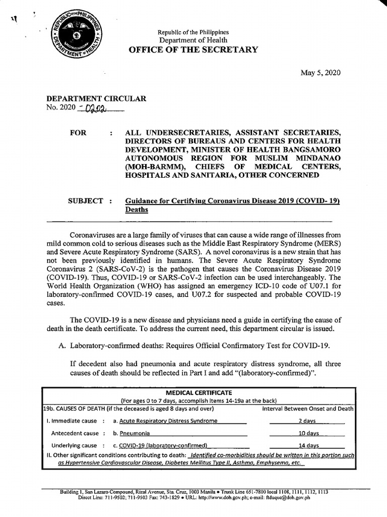 Department Circular No. 2020-0202 | PDF | Diseases And Disorders ...