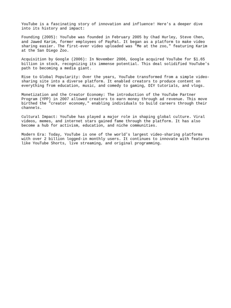 Youtube S Evolution From Startup To Media Giant Pdf