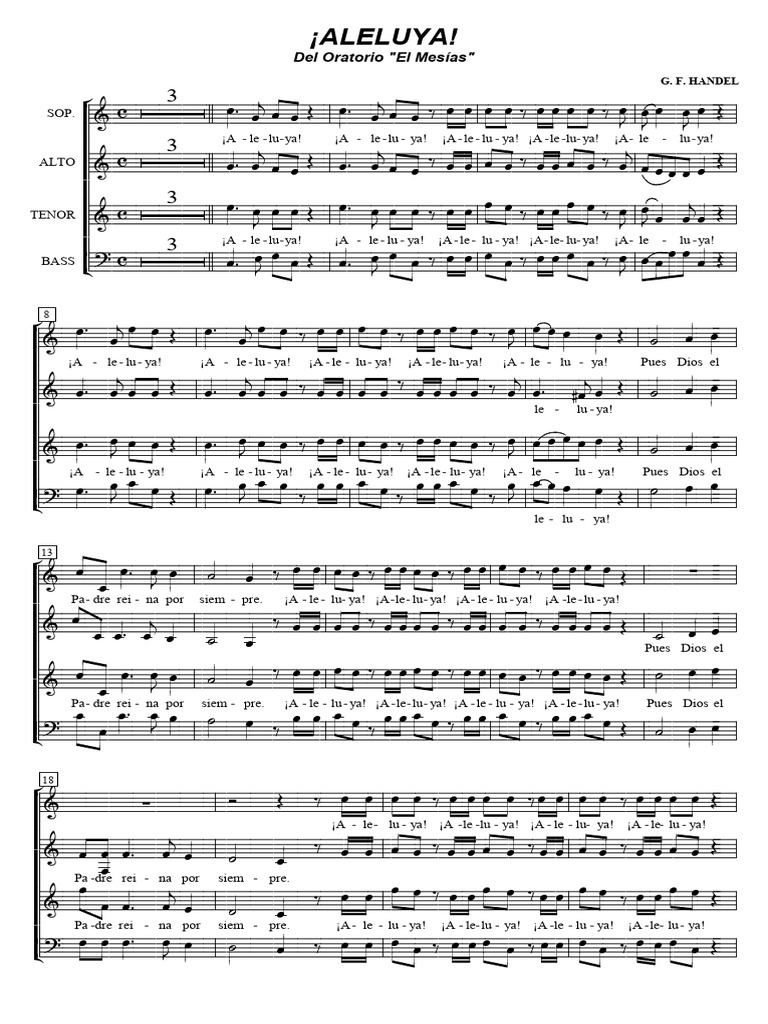 Aleluya de El Mesías de Handel | PDF | Música basada en la biblia