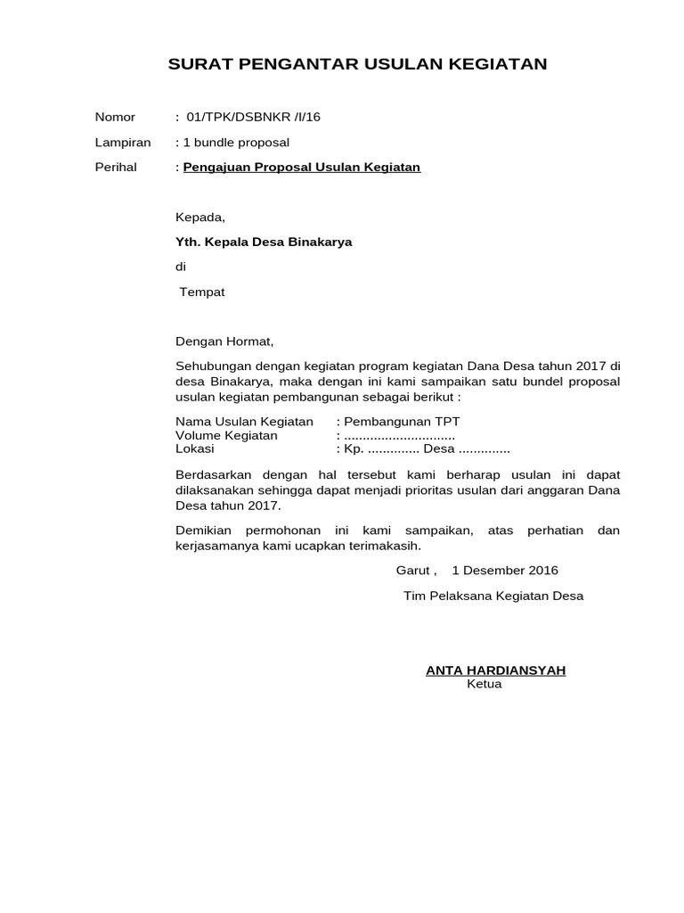 Contoh Proposal Teknis Kegiatan | PDF