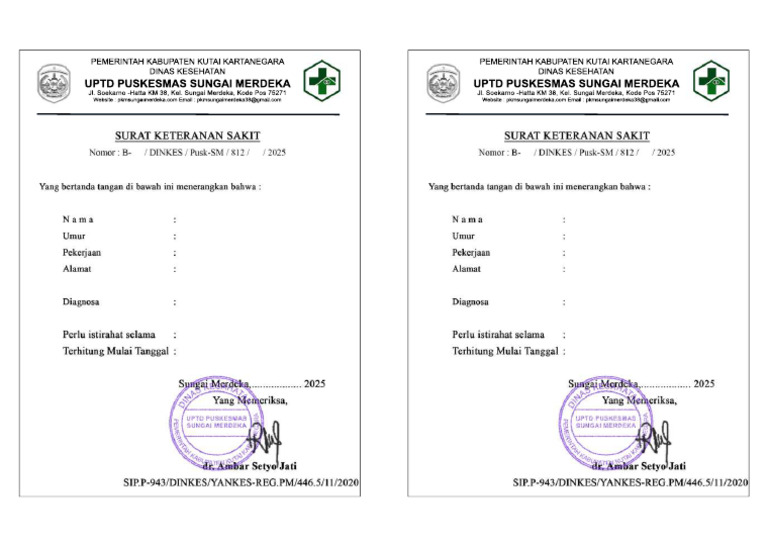 SURAT IJIN SAKIT PUSKESMAS - Compressed | PDF