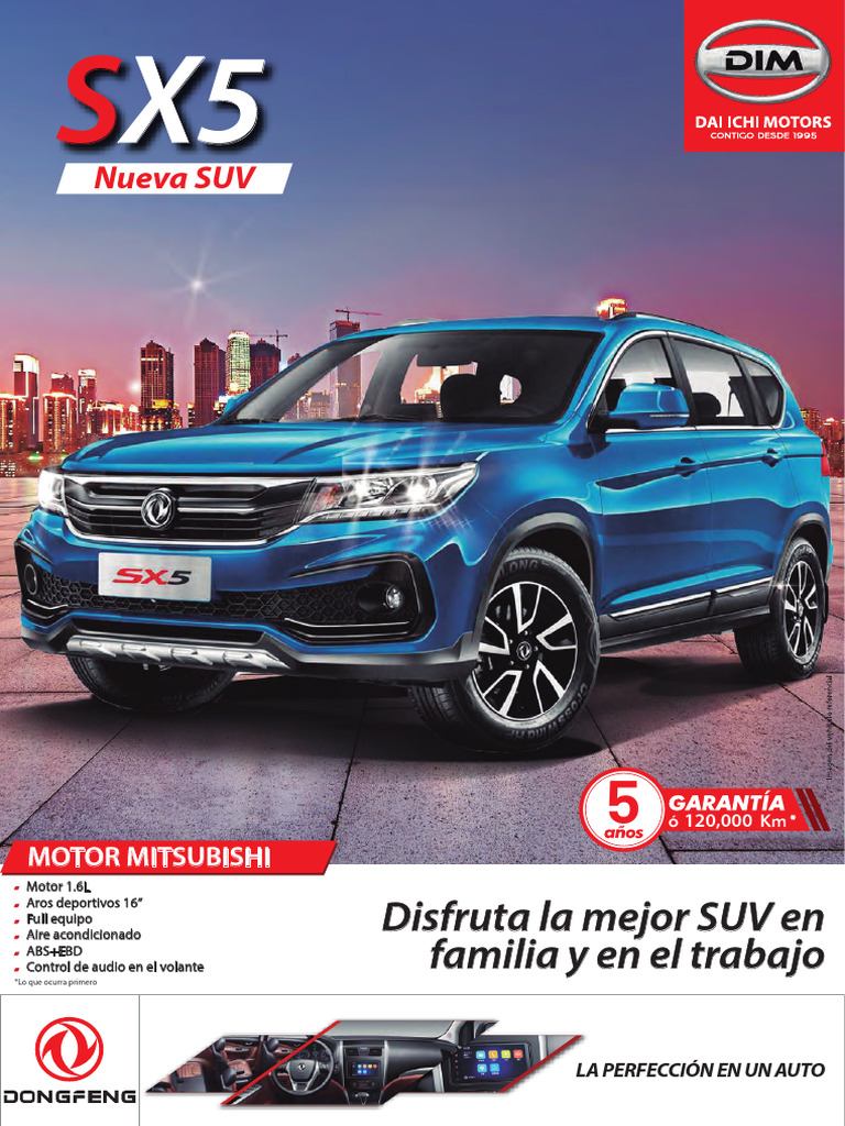 ficha_tecnica_dongfeng_sx5 | PDF | Vehículos con tracción trasera | Sedanes