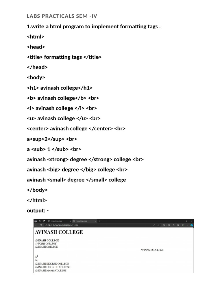 Practicals of sem 4 Q.1 to 50 | PDF | Dynamic Html | Html Element
