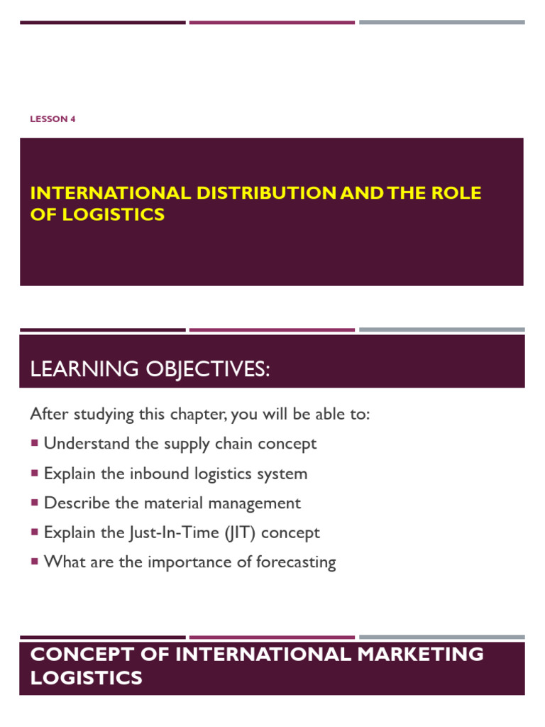 Lesson 4 Logistics Management Pdf Logistics Forecasting