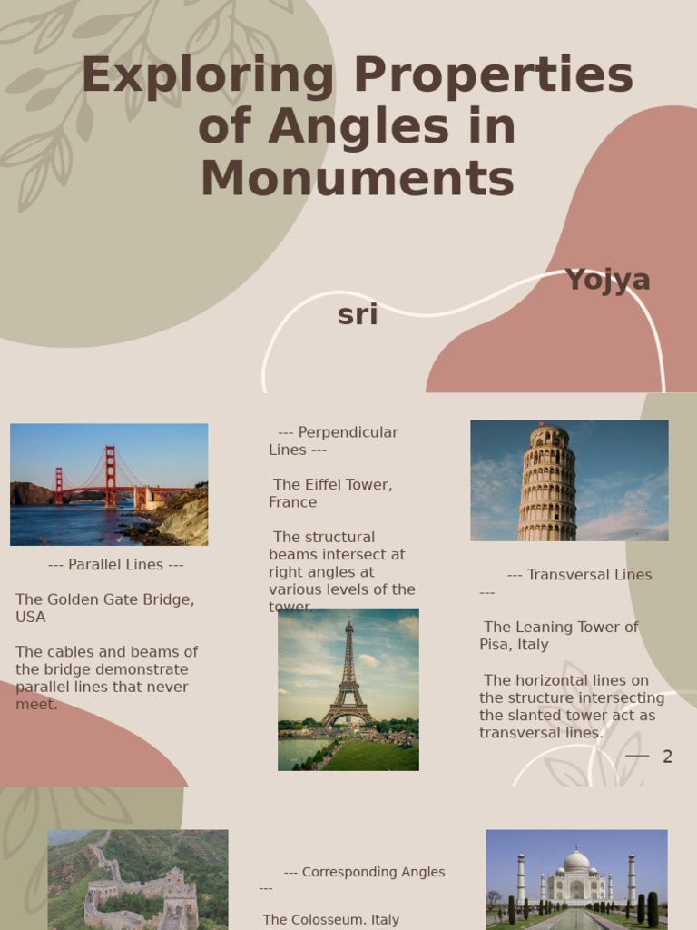 Exploring Properties of Angles in Monuments | PDF | Triangle | Angle