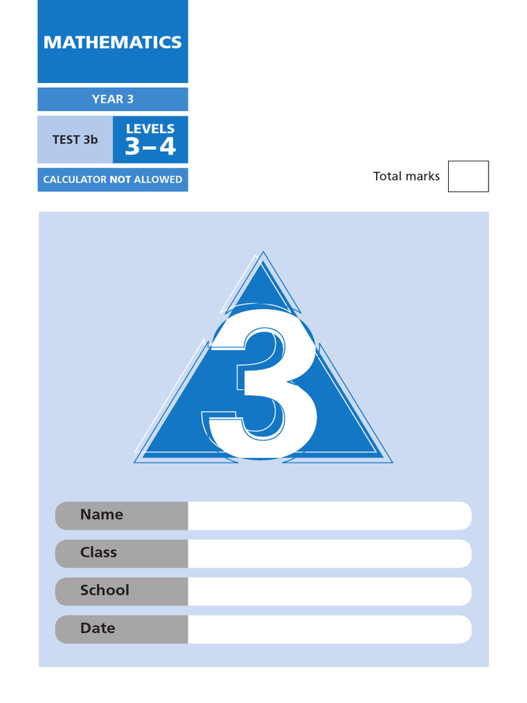 Year 3 2006 Mathematics Test B Level 3 4 | PDF