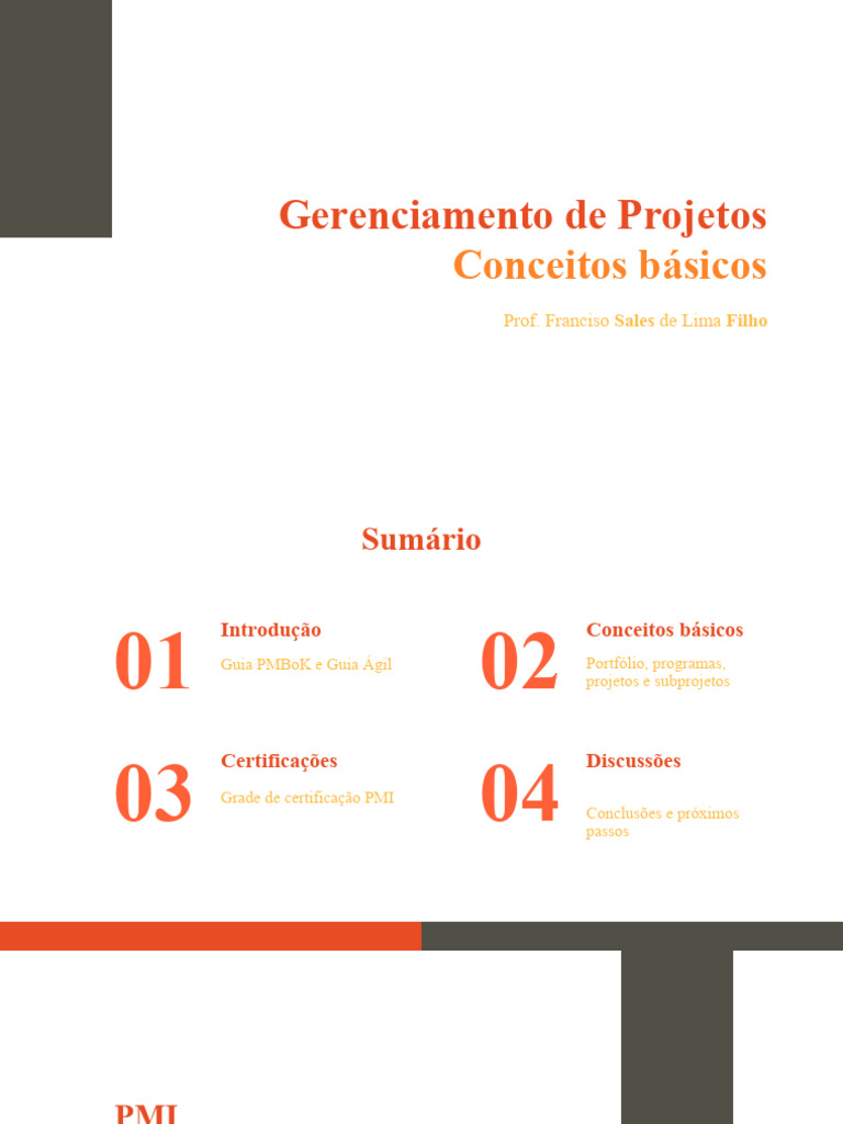 Aula 01 - Conceitos básicos | PDF | Gestão de projetos | Business