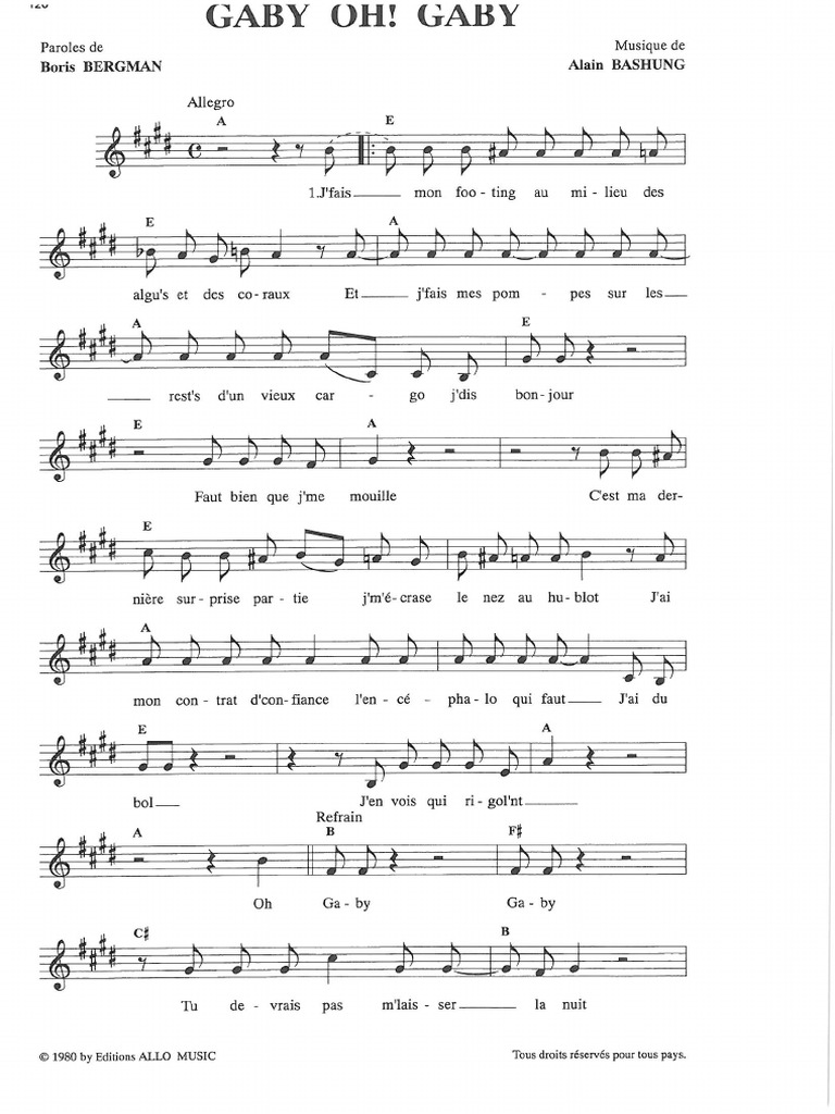 Alain Bashung Gaby Oh Gaby | PDF