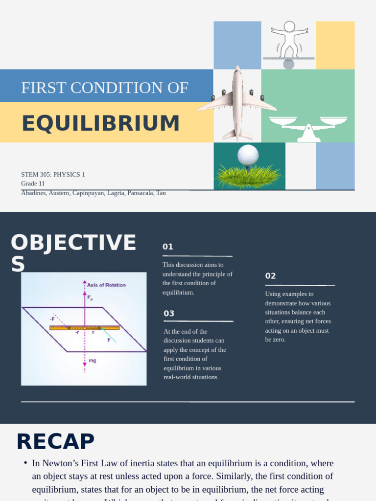 First Condition of Equilibrium Explained | PDF | Force | Applied And ...
