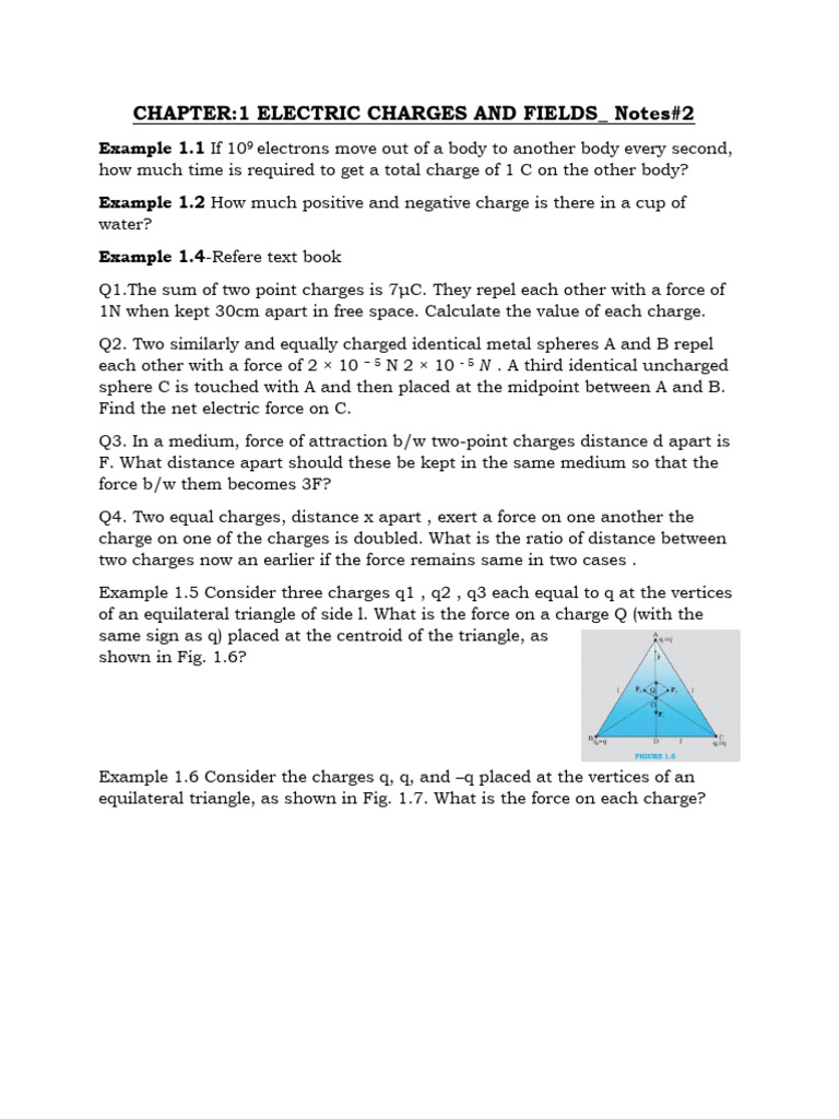 Electric charge and fields _ Notes_#2 | PDF