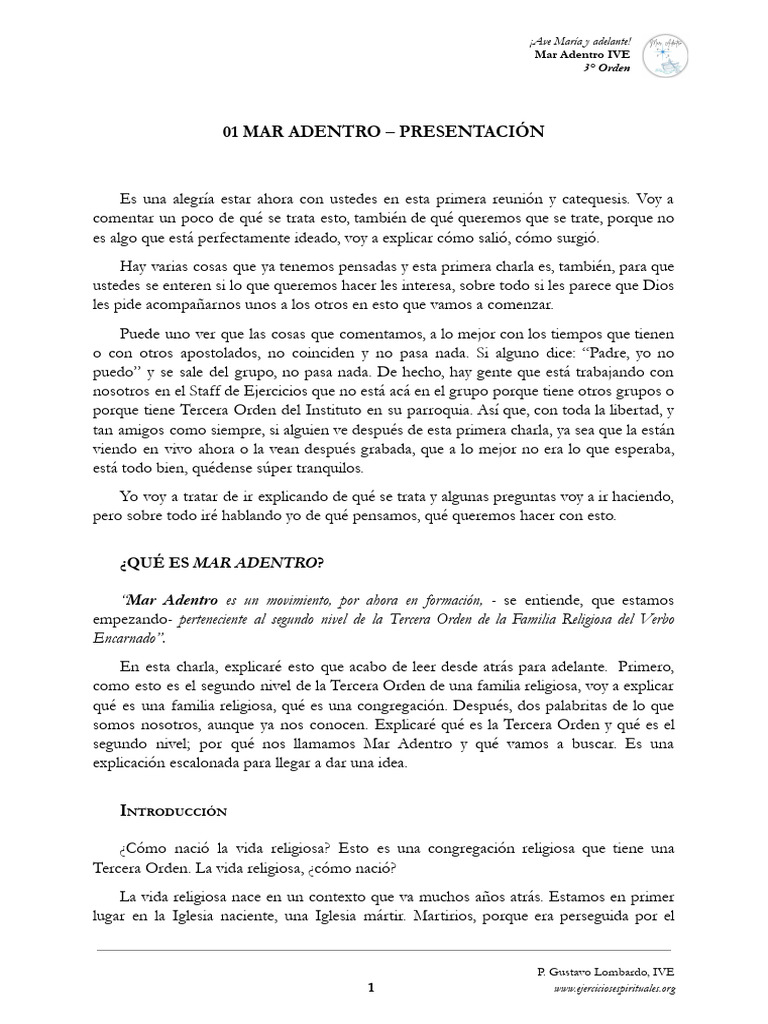01 Mar Adentro Presentacion | PDF | Creencia religiosa y doctrina ...
