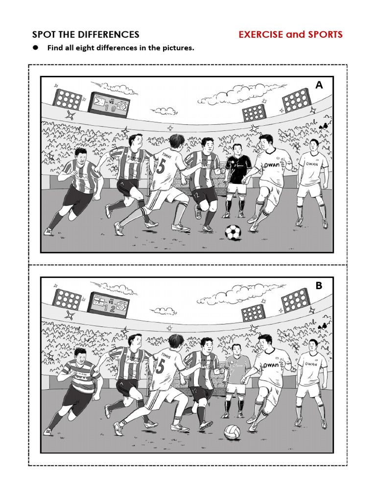 Spot The Differences - Sports | PDF