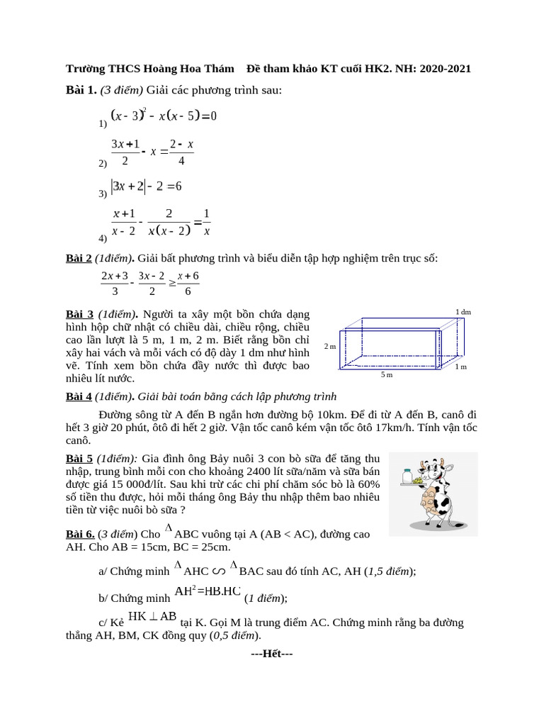 Toan 8_HHT_De TK HK2_2020_2021 | PDF