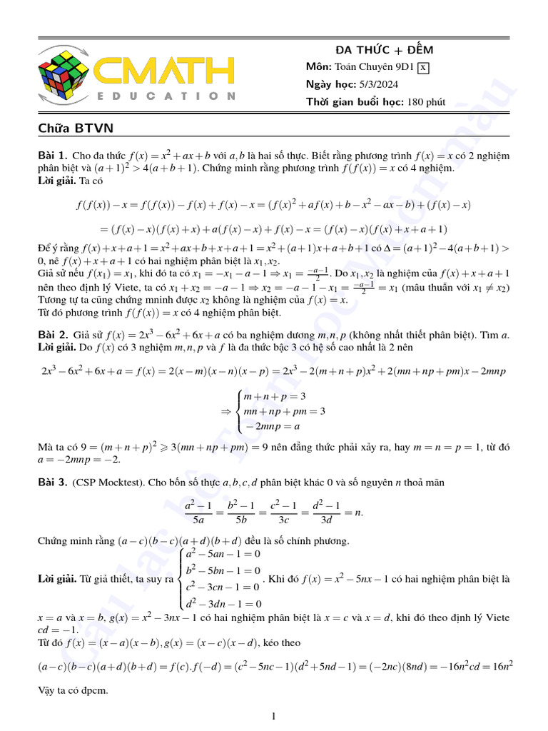 BTVN 9D1 5-3-2025 | PDF