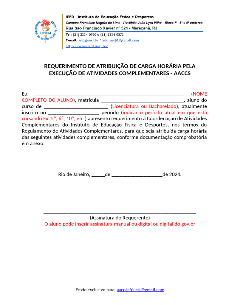 Formulário de Requerimento - 2025 | PDF