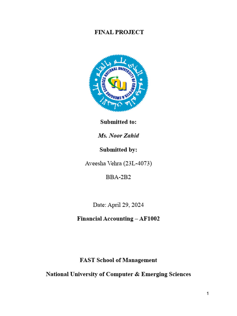 Accounting Final Project (final version) | PDF | Inventory | Finance ...