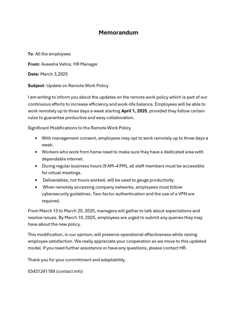 Memo | PDF