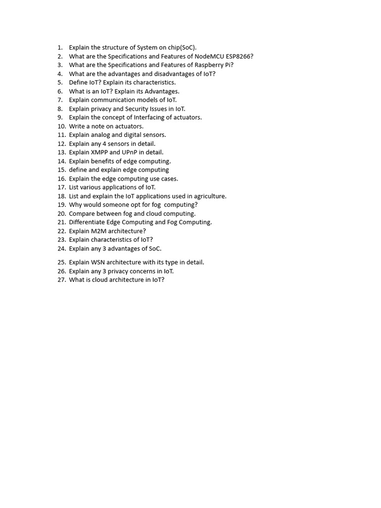 Iot Imp Question | PDF