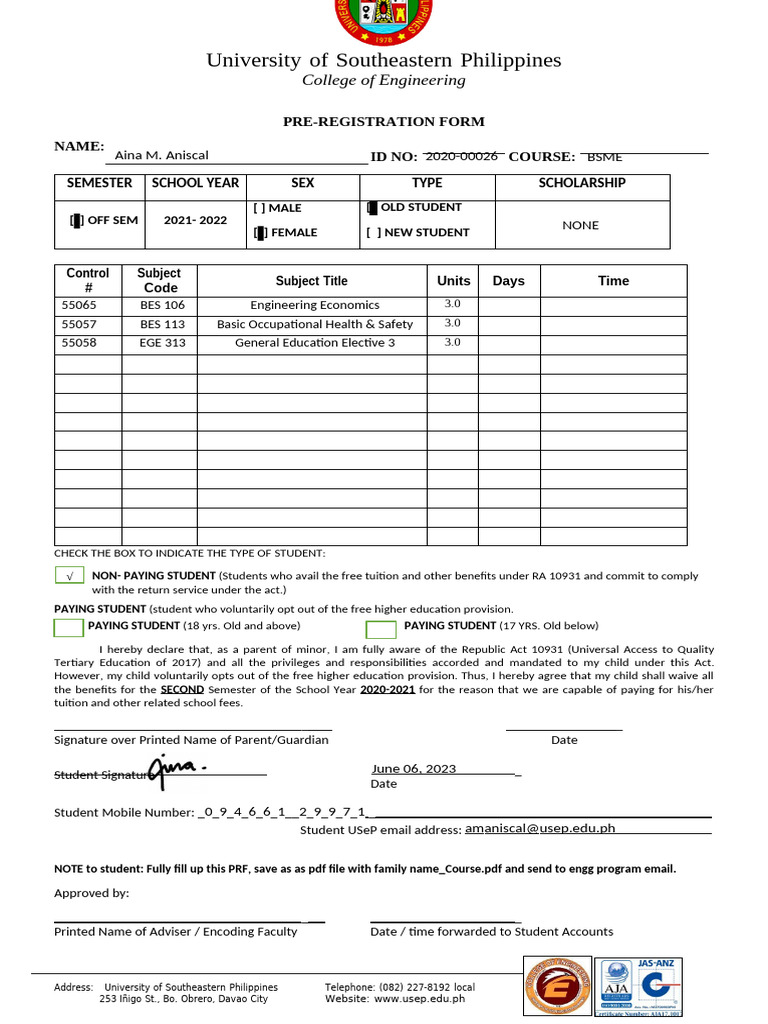 Bsme Aniscal 2020-00026 PRF | PDF