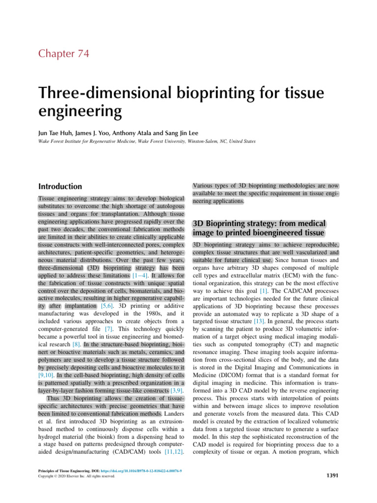 5-4-Chapter-74.-Three Dimensional Bioprinting for Tissue Engineering | PDF | Tissue Engineering ...