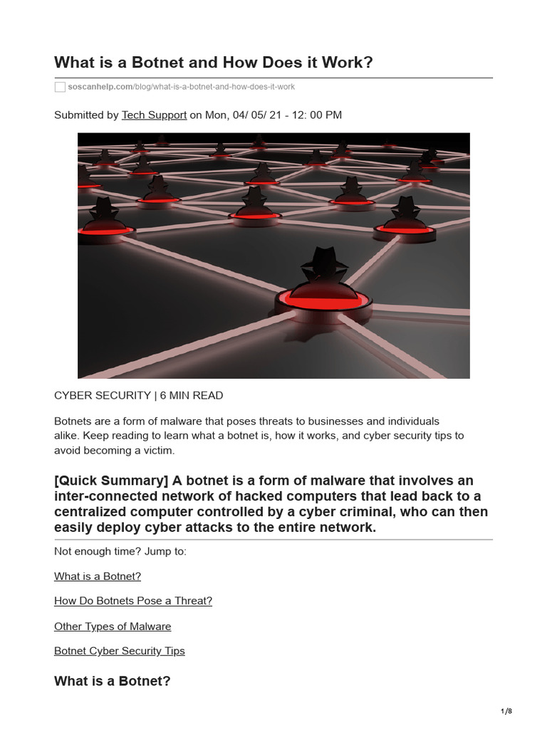 What Is A Botnet and How Does It Work | PDF | Security | Computer Security