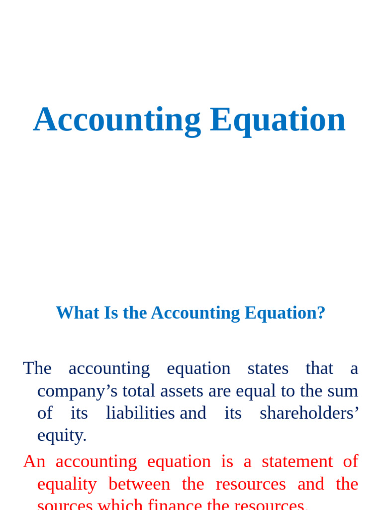 Accounting Equation | PDF | Equity (Finance) | Debits And Credits