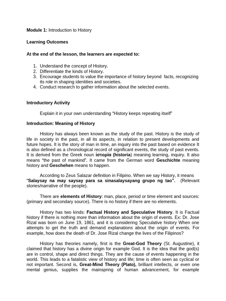 Understanding History: Concepts & Importance | PDF | Human Nature ...