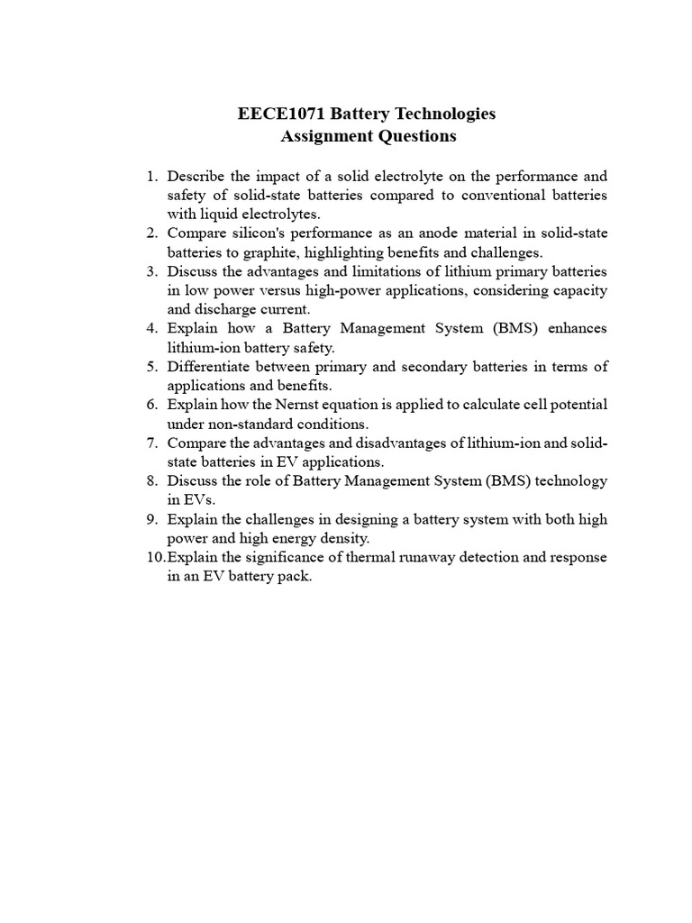 EECE1071 BT Assignment Questions | PDF