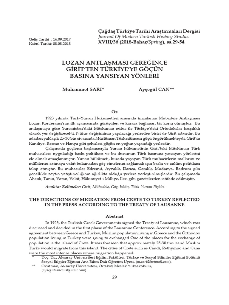 Lozan Antla Masi Gere Nce g r t Ten t Rk Ye Ye g n Basina Yansiyan y Nler [#473381]-558601 | PDF