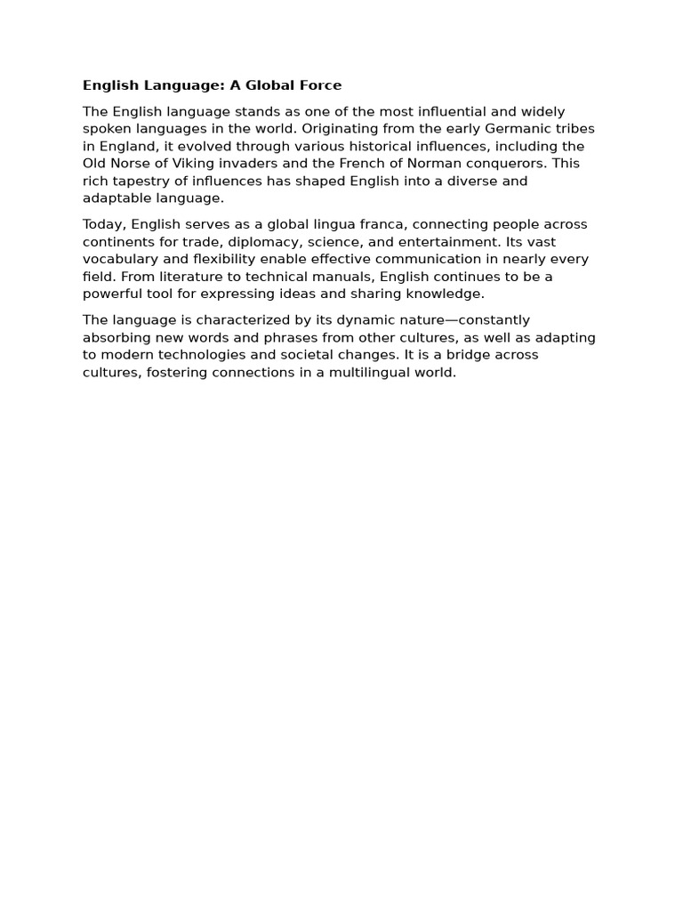 The Global Impact of English Language | PDF