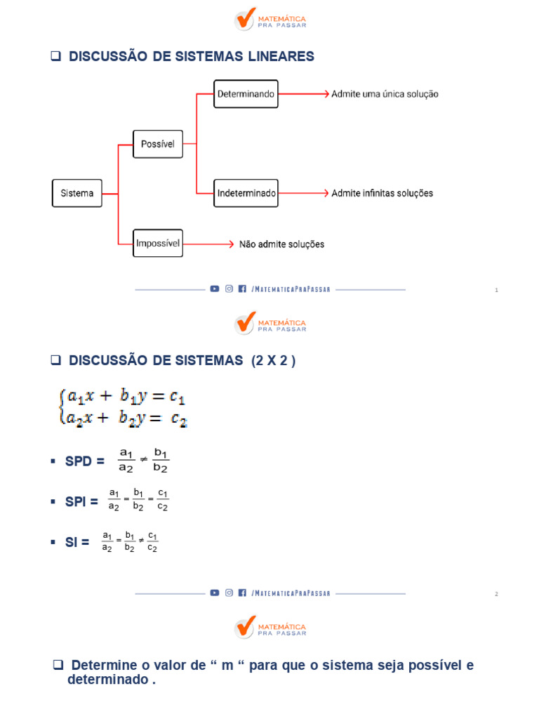 Análise de Sistemas Lineares 2x2 | PDF