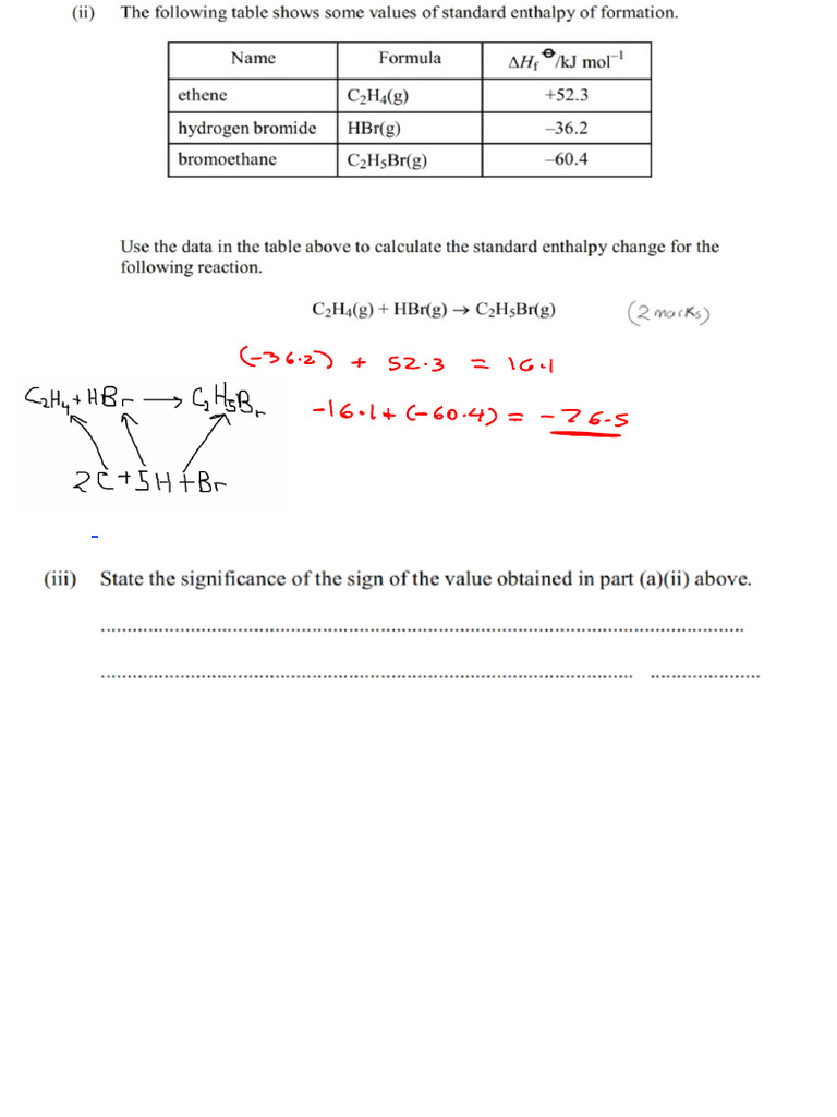 Chemistry UNIT 2 Qs 12 (II) (III) | PDF