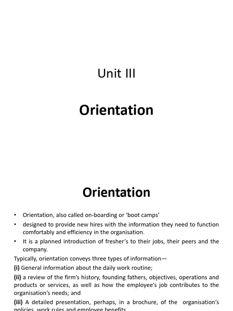 Unit III Orientation and Training | PDF | Employment | Team Building