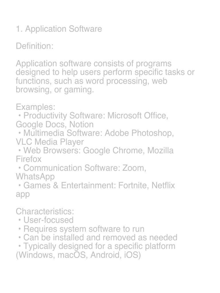 Edited – Research:Differences Between Application Software and System Software. | PDF
