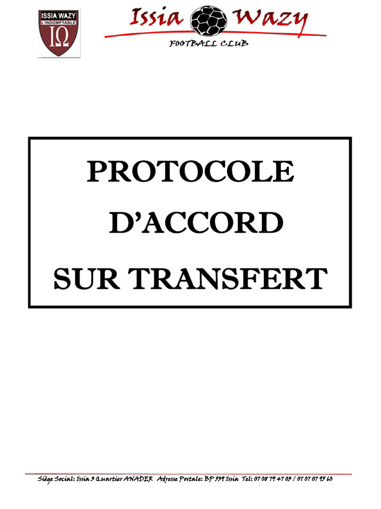 Protocole de Transfert N'Diaye Makhète | PDF