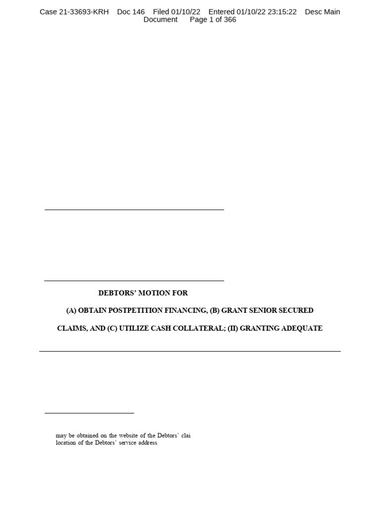 Docket 146 - Original | PDF | Bankruptcy In The United States | Bankruptcy